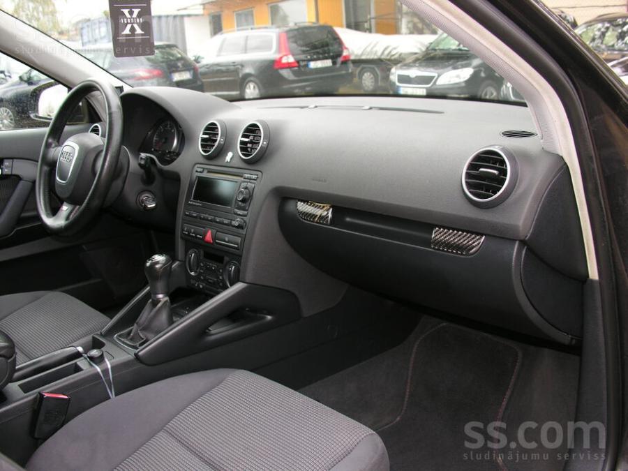 Black Audi A3 2007 in Riga, with an engine capacity of 2.00 L and mileage of 0 thousand km for 2950 €, photo 9 on AUTOMOTO.COM.LV