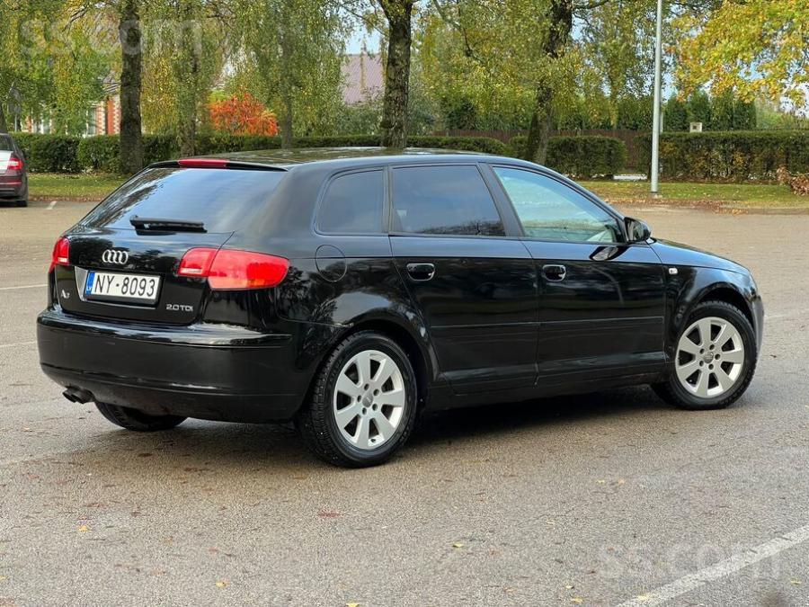 Black Audi A3 2007 in Riga, with an engine capacity of 2.00 L and mileage of 315 thousand km for 2800 €, photo 3 on AUTOMOTO.COM.LV