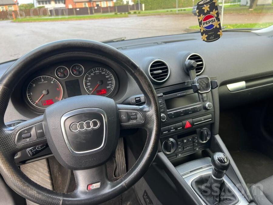 Black Audi A3 2007 in Riga, with an engine capacity of 2.00 L and mileage of 315 thousand km for 2800 €, photo 8 on AUTOMOTO.COM.LV