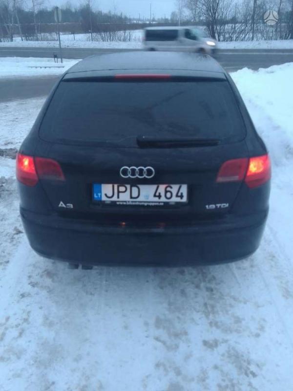 Black Audi A3 2008 in Siauliai, with an engine capacity of 1.90 L and mileage of 310 thousand km for 2577 €, photo 3 on AUTOMOTO.COM.LV