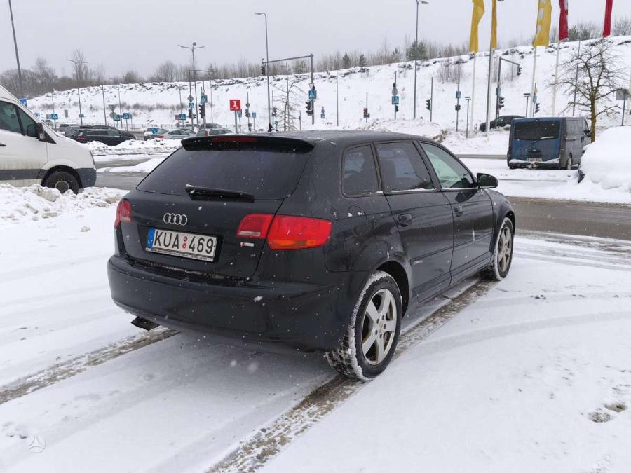Black Audi A3 2008 in Vilnius, with an engine capacity of 1.90 L and mileage of 324 thousand km for 3000 €, photo 5 on AUTOMOTO.COM.LV