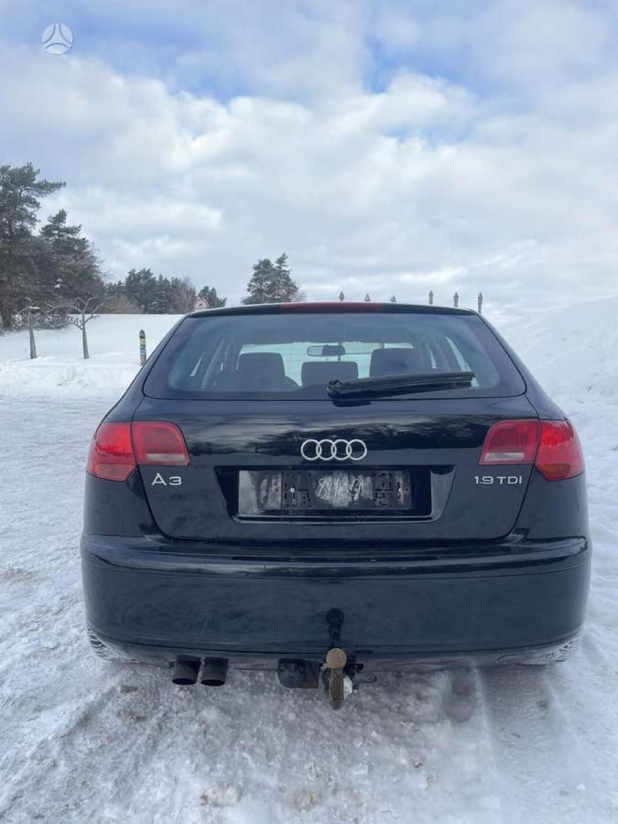 Black Audi A3 2008 in Siauliai, with an engine capacity of 1.90 L and mileage of 340 thousand km for 2550 €, photo 8 on AUTOMOTO.COM.LV