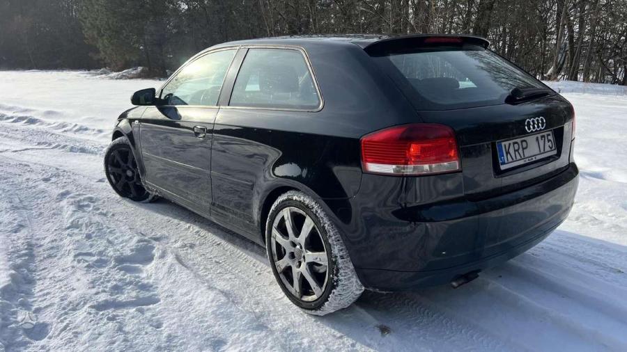 Black Audi A3 2008 in Prienai, with an engine capacity of 1.97 L and mileage of 255 thousand km for 2499 €, photo 4 on AUTOMOTO.COM.LV