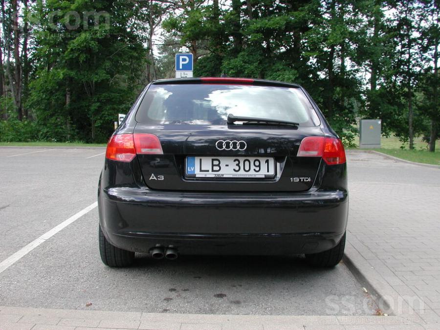 Black Audi A3 2008 in Valmiera, with an engine capacity of 1.90 L and mileage of 345 thousand km for 3000 €, photo 5 on AUTOMOTO.COM.LV