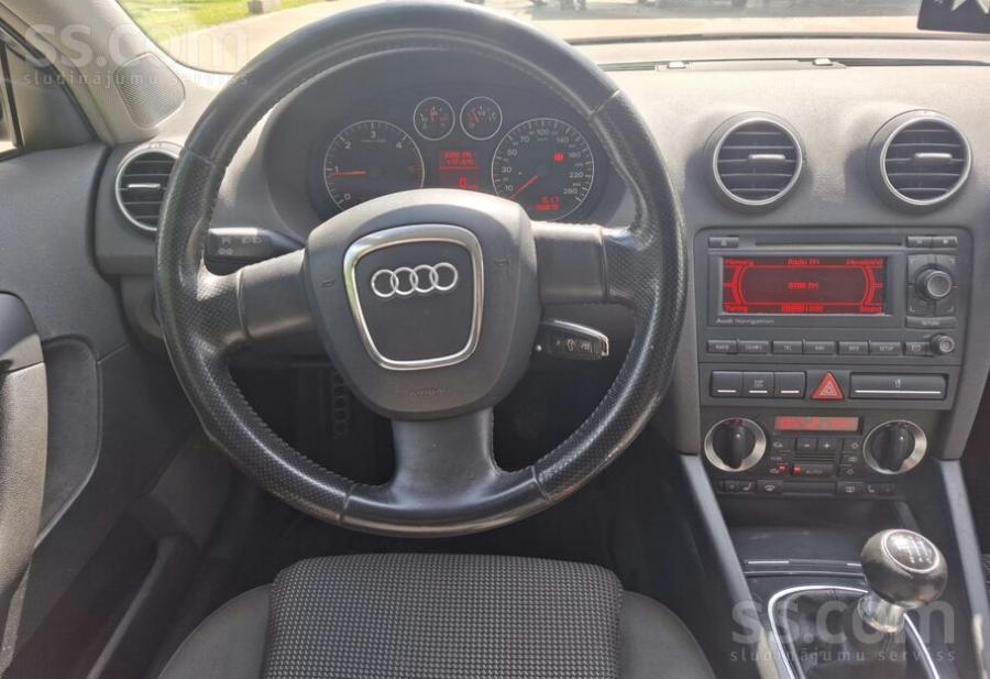 Black Audi A3 2008 in Bauska, with an engine capacity of 2.00 L and mileage of 359 thousand km for 2499 €, photo 6 on AUTOMOTO.COM.LV
