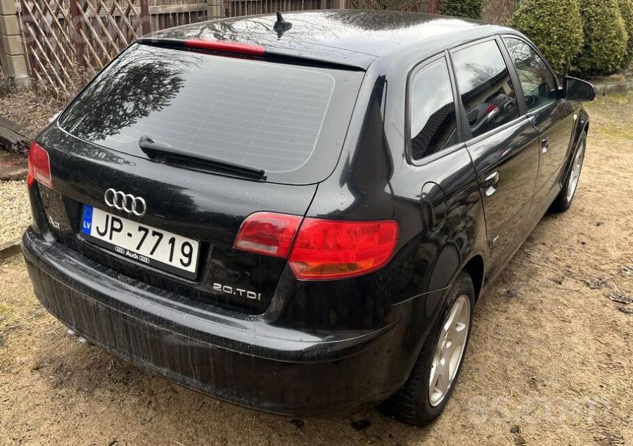 Black Audi A3 2008 in Ogre, with an engine capacity of 1.90 L and mileage of 367 thousand km for 4000 €, photo 3 on AUTOMOTO.COM.LV