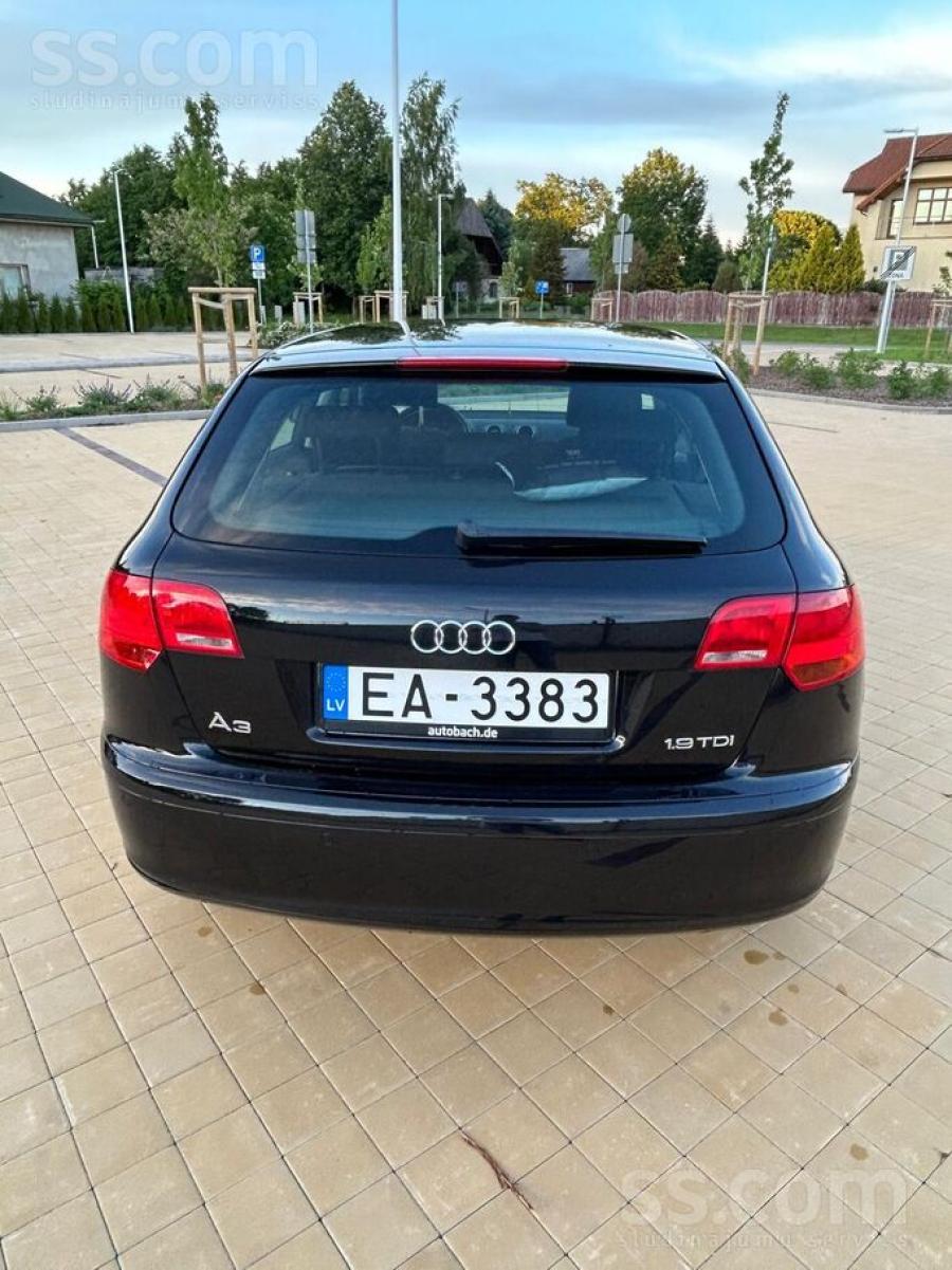 Black Audi A3 2008 in Riga, with an engine capacity of 1.90 L and mileage of 92 thousand km for 5800 €, photo 6 on AUTOMOTO.COM.LV