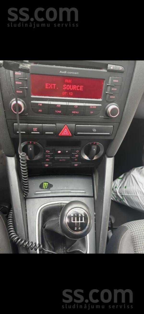 Black Audi A3 2008 in Riga, with an engine capacity of 1.90 L and mileage of 295 thousand km for 2300 €, photo 7 on AUTOMOTO.COM.LV