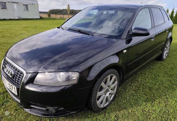 Black Audi A3 2008 in Jonava, with an engine capacity of 1.97 L and mileage of 389 thousand km for 3950 €, photo 1 on AUTOMOTO.COM.LV
