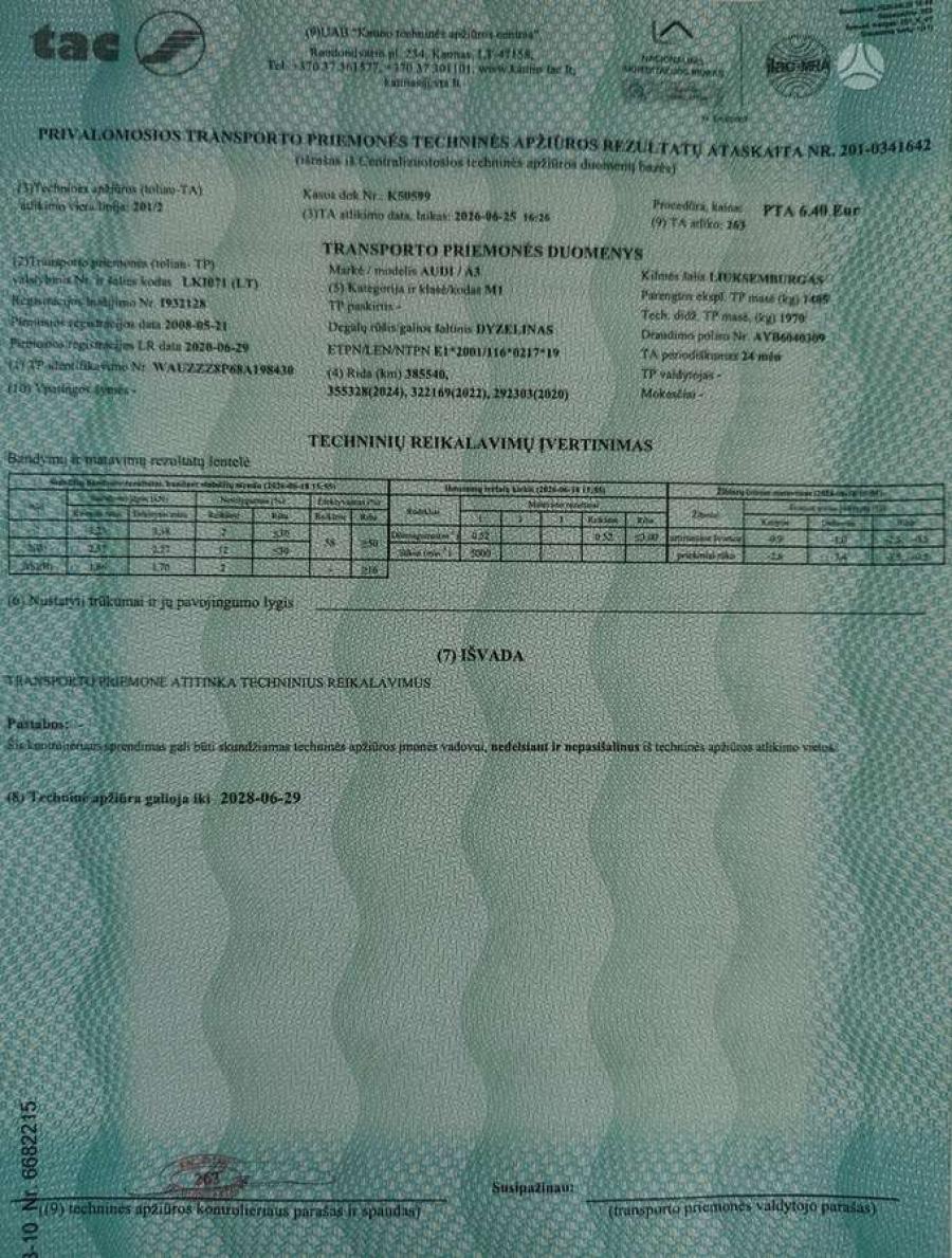 Melns Audi A3 2008 Jonava, ar dzinēja tilpumu 1.97 L un nobraukumu 389 tūkst. km par 3950 €, foto 9 vietnē AUTOMOTO.COM.LV