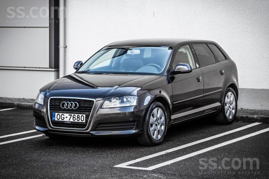 Black Audi A3 2009 in Riga, with an engine capacity of 1.90 L and mileage of 0 thousand km for 5590 €, photo 1 on AUTOMOTO.COM.LV