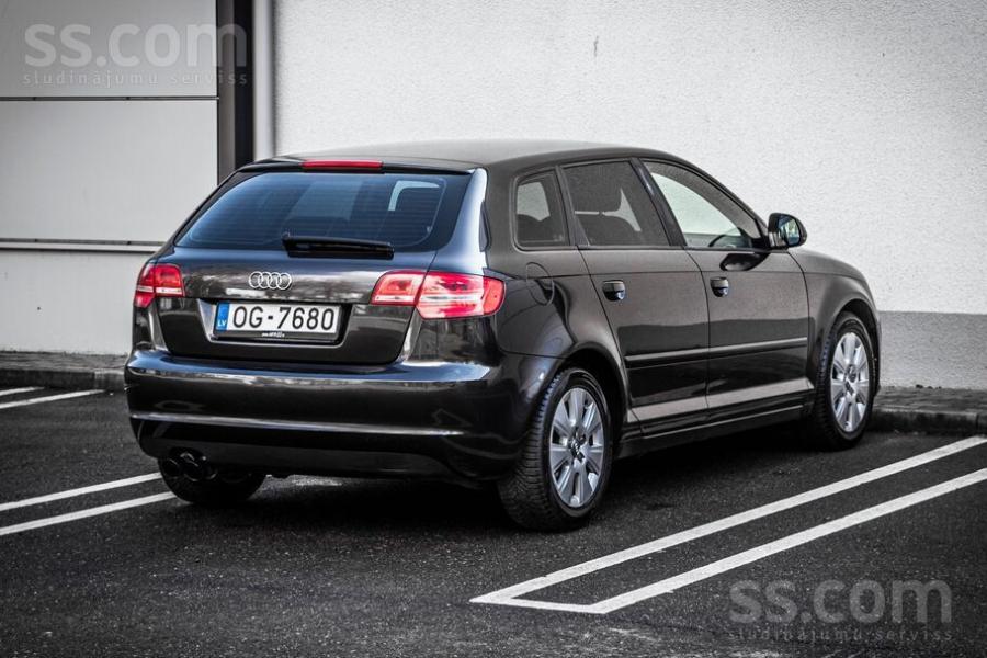 Black Audi A3 2009 in Riga, with an engine capacity of 1.90 L and mileage of 0 thousand km for 5590 €, photo 5 on AUTOMOTO.COM.LV