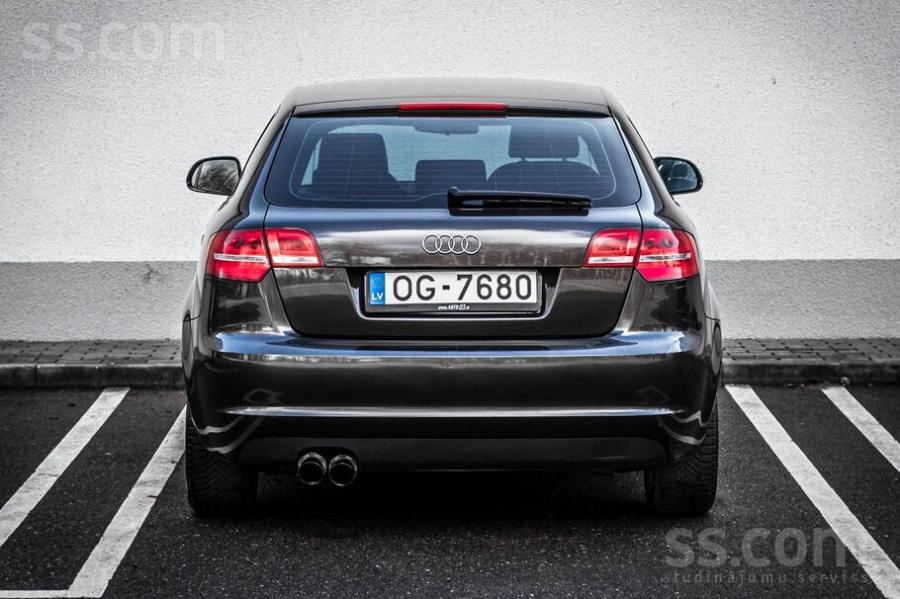 Black Audi A3 2009 in Riga, with an engine capacity of 1.90 L and mileage of 0 thousand km for 5590 €, photo 6 on AUTOMOTO.COM.LV