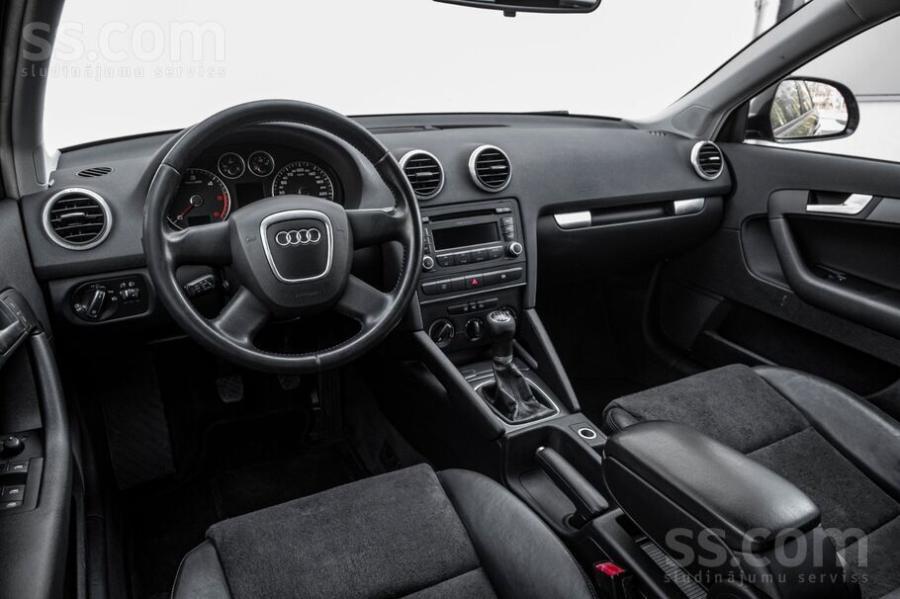 Black Audi A3 2009 in Riga, with an engine capacity of 1.90 L and mileage of 0 thousand km for 5590 €, photo 15 on AUTOMOTO.COM.LV