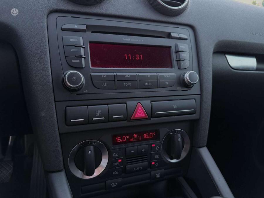 Black Audi A3 2009 in Marijampole, with an engine capacity of 1.78 L and mileage of 161 thousand km for 3900 €, photo 15 on AUTOMOTO.COM.LV
