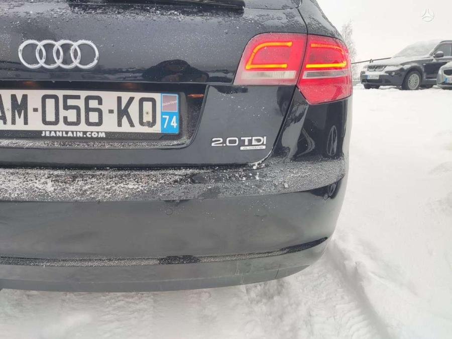 Black Audi A3 2010 in Utena, with an engine capacity of 1.97 L and mileage of 253 thousand km for 4600 €, photo 6 on AUTOMOTO.COM.LV