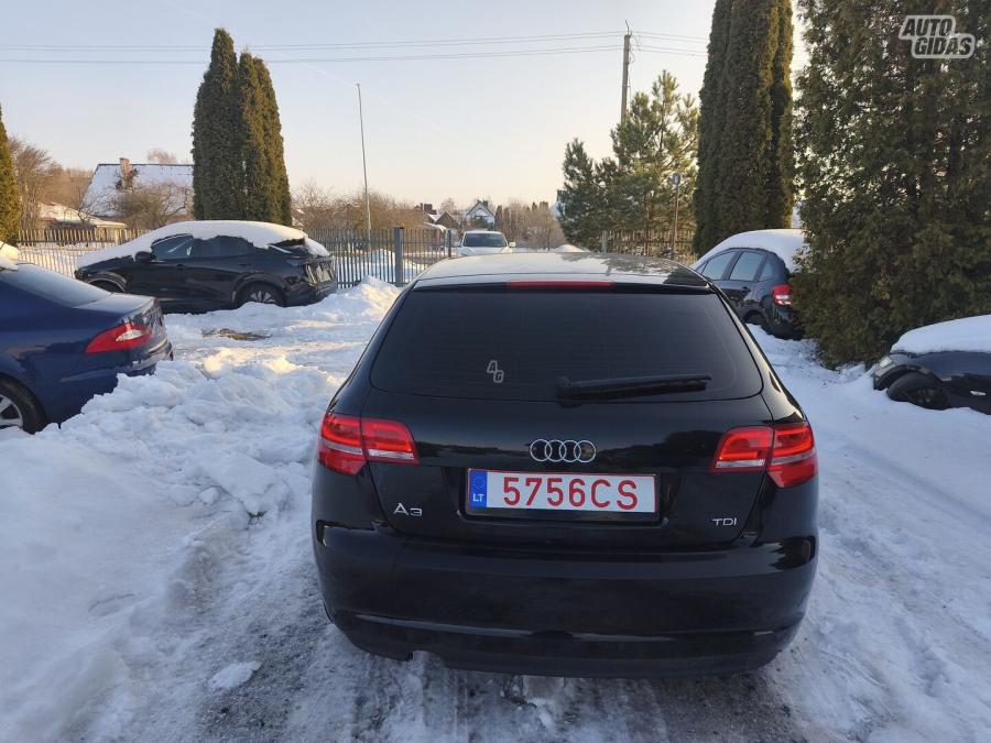 Black Audi A3 2010 in Jurbarkas, with an engine capacity of 2.00 L and mileage of 241 thousand km for 3800 €, photo 6 on AUTOMOTO.COM.LV