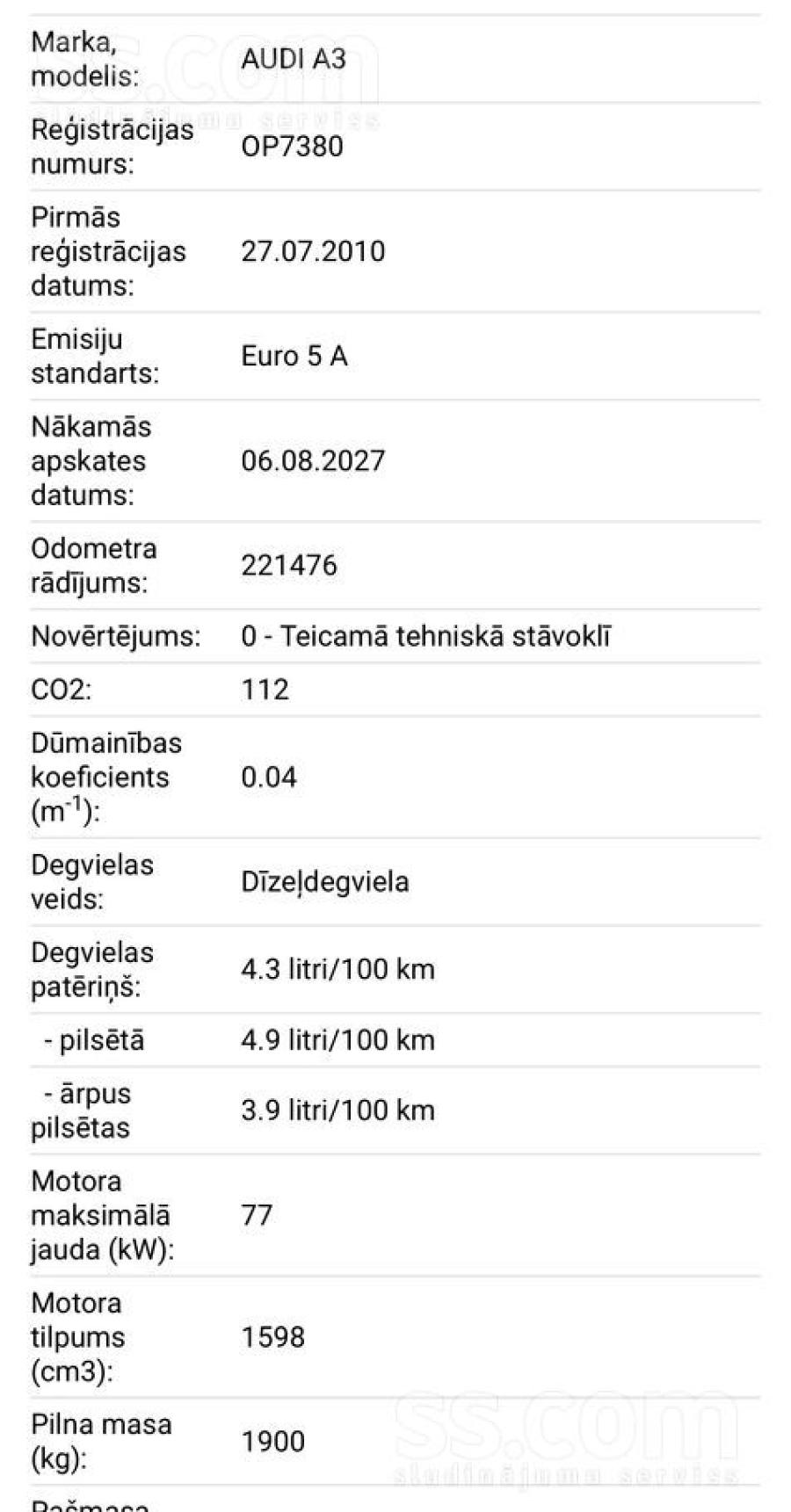Черный Ауди А3 2010 в Рига, объемом двигателя 1.60 л и пробегом 221 тыс. км за 6995 €, фото 28 на AUTOMOTO.COM.LV