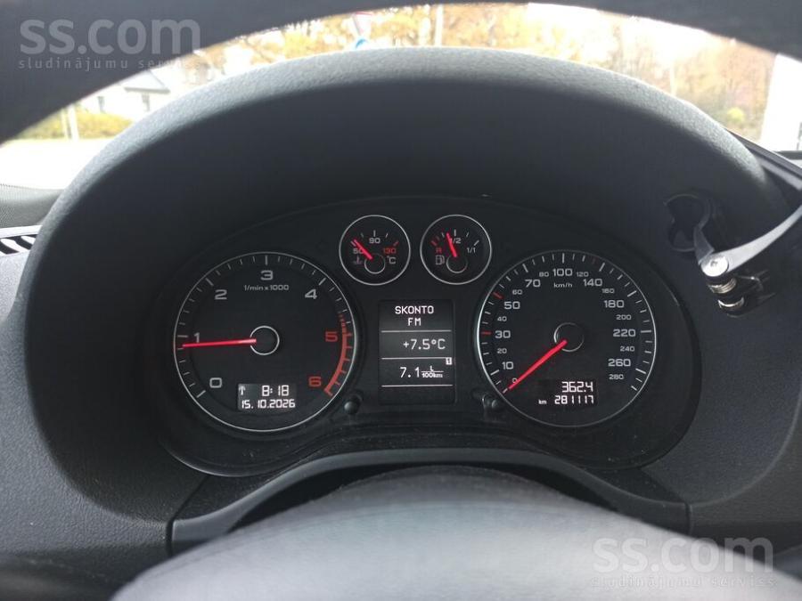 Black Audi A3 2010 in Aluksne, with an engine capacity of 1.60 L and mileage of 281 thousand km for 3500 €, photo 7 on AUTOMOTO.COM.LV