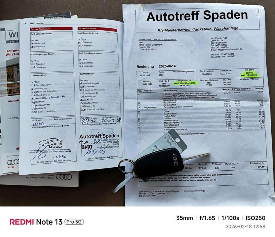 Black Audi A3 2011 in Kaunas, with an engine capacity of 1.20 L and mileage of 229 thousand km for 4450 €, photo 20 on AUTOMOTO.COM.LV