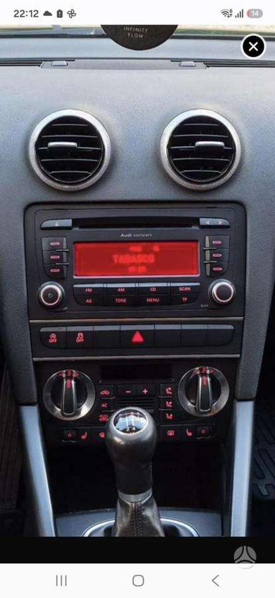 Black Audi A3 2011 in Vilnius, with an engine capacity of 1.60 L and mileage of 296 thousand km for 3950 €, photo 26 on AUTOMOTO.COM.LV