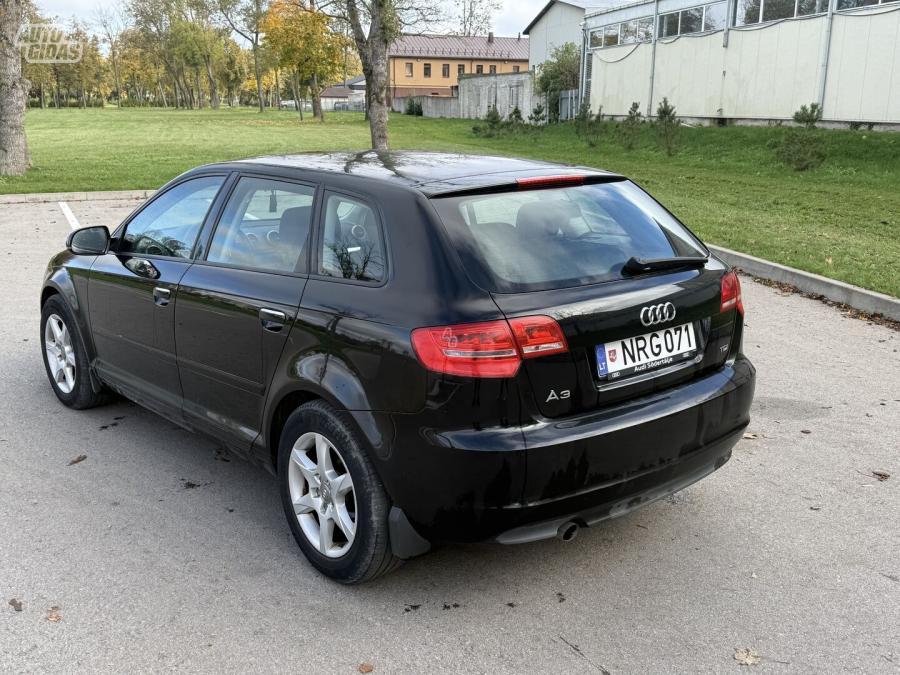 Black Audi A3 2011 in Ukmerge, with an engine capacity of 1.60 L and mileage of 216 thousand km for 3200 €, photo 5 on AUTOMOTO.COM.LV