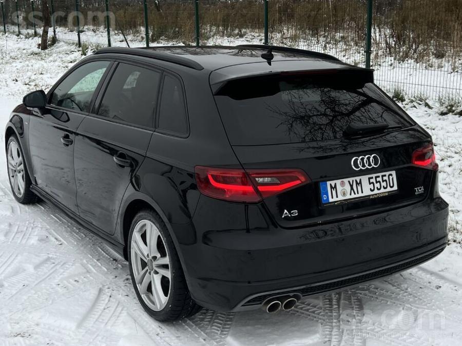 Black Audi A3 2013 in Riga, with an engine capacity of 2.00 L and mileage of 0 thousand km for 10990 €, photo 9 on AUTOMOTO.COM.LV