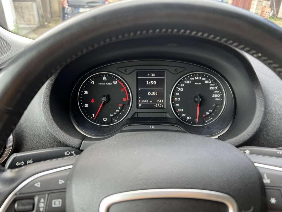 Black Audi A3 2013 in Kaunas, with an engine capacity of 1.39 L and mileage of 113 thousand km for 8200 €, photo 12 on AUTOMOTO.COM.LV