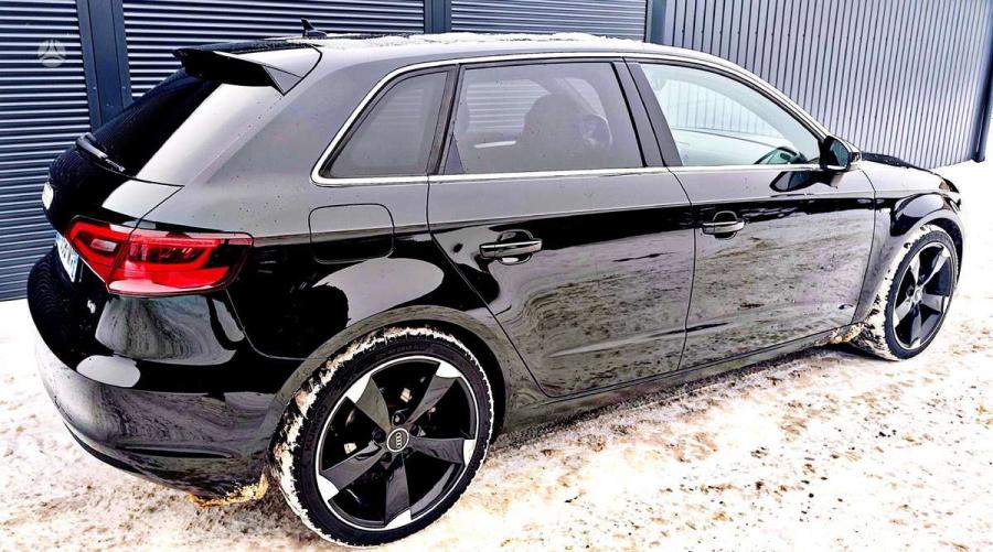 Black Audi A3 2015 in Taurage, with an engine capacity of 1.97 L and mileage of 270 thousand km for 8950 €, photo 3 on AUTOMOTO.COM.LV
