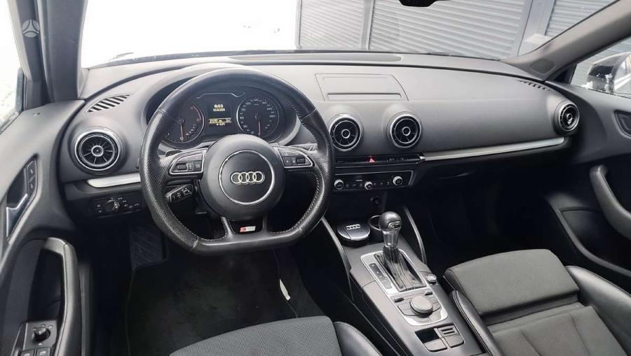 Black Audi A3 2015 in Taurage, with an engine capacity of 1.97 L and mileage of 270 thousand km for 8950 €, photo 6 on AUTOMOTO.COM.LV