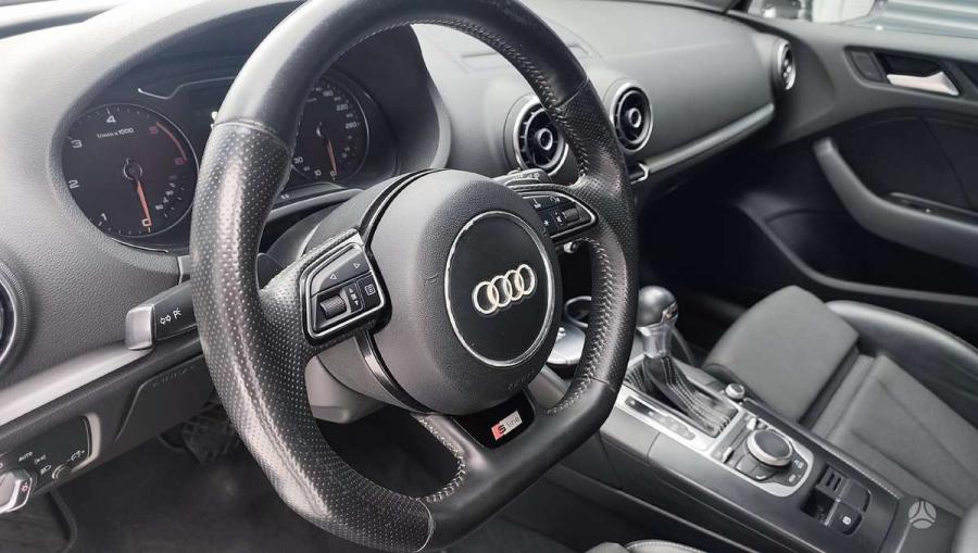 Black Audi A3 2015 in Taurage, with an engine capacity of 1.97 L and mileage of 270 thousand km for 8950 €, photo 7 on AUTOMOTO.COM.LV