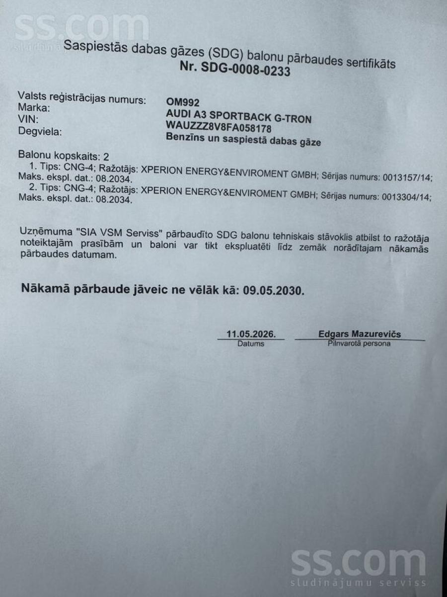 Черный Ауди А3 2015 в Резекне, объемом двигателя 1.40 л и пробегом 225 тыс. км за 8500 €, фото 19 на AUTOMOTO.COM.LV