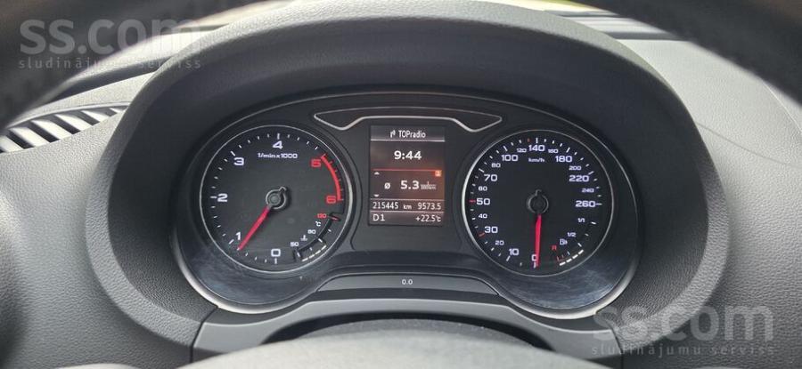 Black Audi A3 2015 in Riga, with an engine capacity of 1.60 L and mileage of 215 thousand km for 10350 €, photo 13 on AUTOMOTO.COM.LV