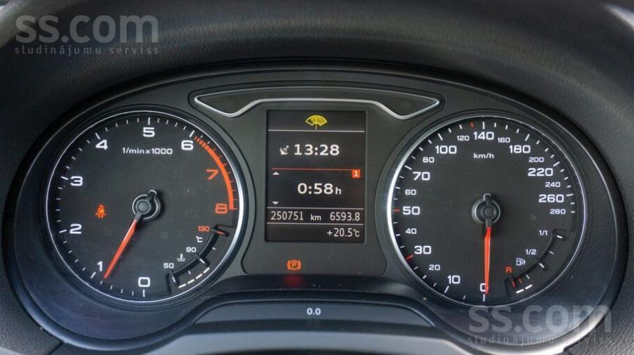 Black Audi A3 2015 in Riga, with an engine capacity of 1.40 L and mileage of 251 thousand km for 8190 €, photo 24 on AUTOMOTO.COM.LV