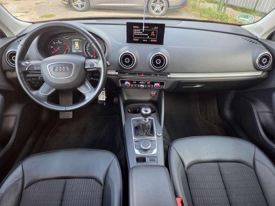 Black Audi A3 2015 in Utena, with an engine capacity of 1.60 L and mileage of 282 thousand km for 6700 €, photo 17 on AUTOMOTO.COM.LV