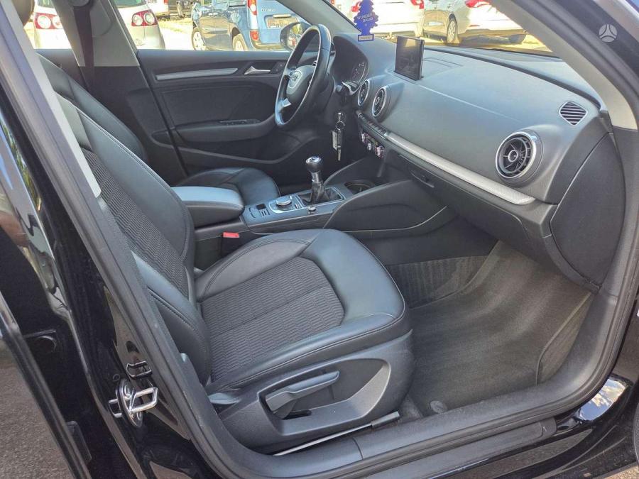 Black Audi A3 2015 in Utena, with an engine capacity of 1.60 L and mileage of 282 thousand km for 6700 €, photo 18 on AUTOMOTO.COM.LV