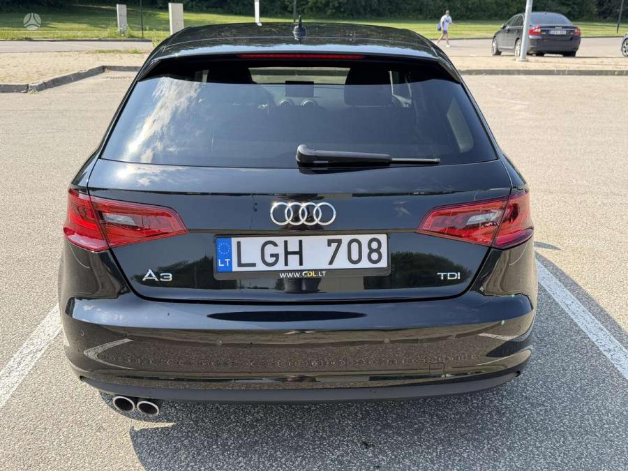 Black Audi A3 2016 in Vilnius, with an engine capacity of 1.97 L and mileage of 256 thousand km for 8400 €, photo 12 on AUTOMOTO.COM.LV