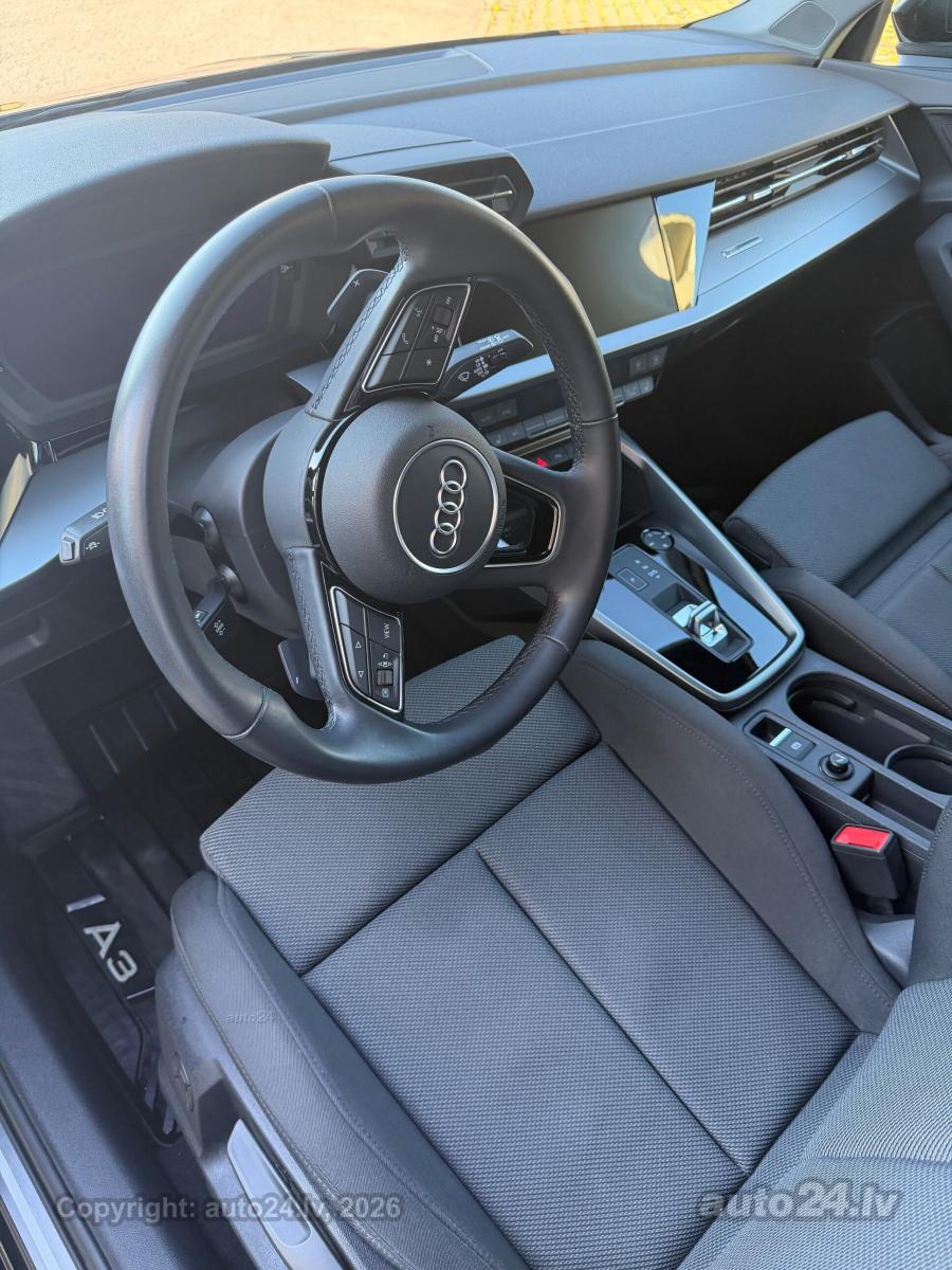 Black Audi A3 2021 in Tallinn, with an engine capacity of 1.50 L and mileage of 59 thousand km for 20500 €, photo 6 on AUTOMOTO.COM.LV