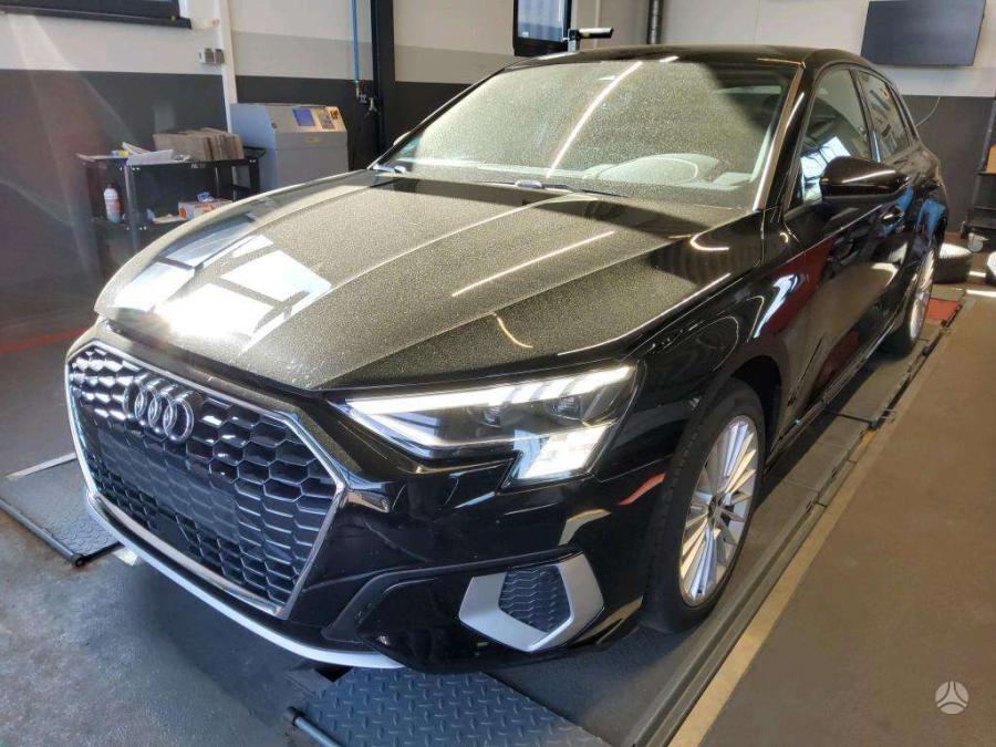 Black Audi A3 2023 in Vilnius, with an engine capacity of 1.50 L and mileage of 91 thousand km for 24565 €, photo 1 on AUTOMOTO.COM.LV