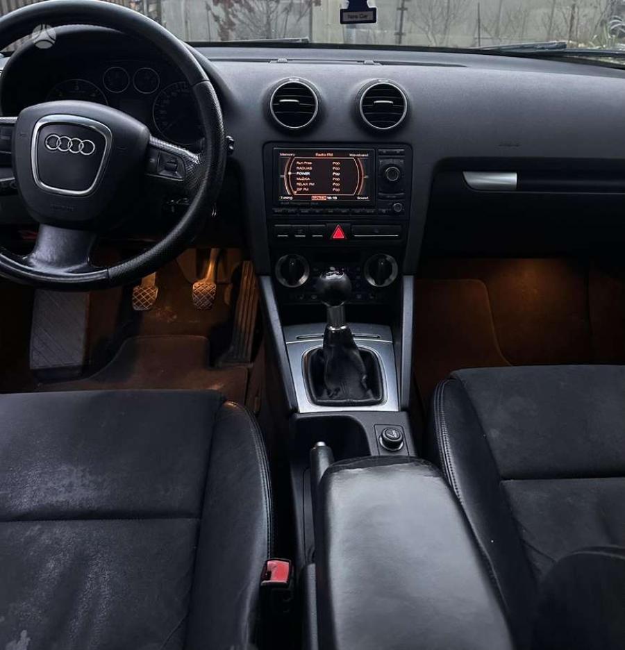 Black Audi A3 2007 in Panevezys, with an engine capacity of 1.90 L and mileage of 320 thousand km for 2200 €, photo 6 on AUTOMOTO.COM.LV