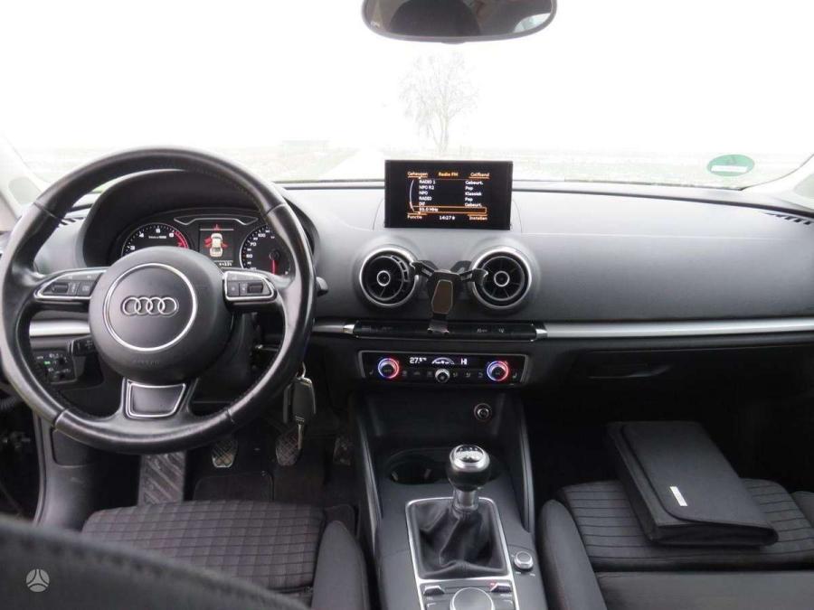 Black Audi A3 2015 in Prienai, with an engine capacity of 1.40 L and mileage of 186 thousand km for 5650 €, photo 8 on AUTOMOTO.COM.LV