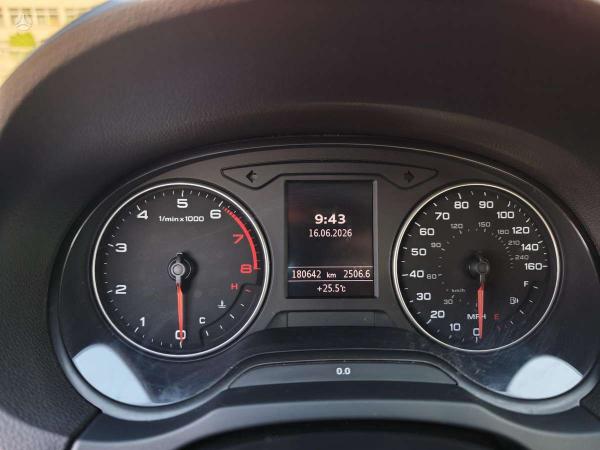 Black Audi A3 2015 in Joniskis, with an engine capacity of 1.98 L and mileage of 180 thousand km for 12500 €, photo 9 on AUTOMOTO.COM.LV