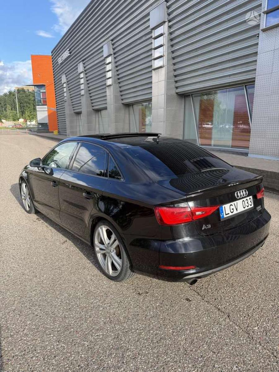 Black Audi A3 2016 in Vilnius, with an engine capacity of 2.00 L and mileage of 150 thousand km for 8700 €, photo 6 on AUTOMOTO.COM.LV