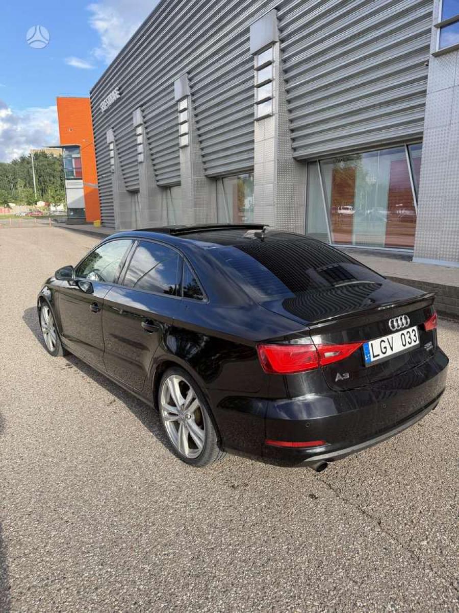 Black Audi A3 2016 in Vilnius, with an engine capacity of 2.00 L and mileage of 150 thousand km for 8700 €, photo 7 on AUTOMOTO.COM.LV