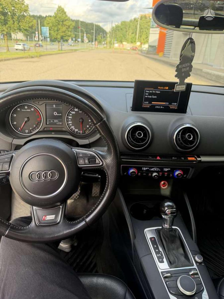Black Audi A3 2016 in Vilnius, with an engine capacity of 2.00 L and mileage of 150 thousand km for 8700 €, photo 14 on AUTOMOTO.COM.LV