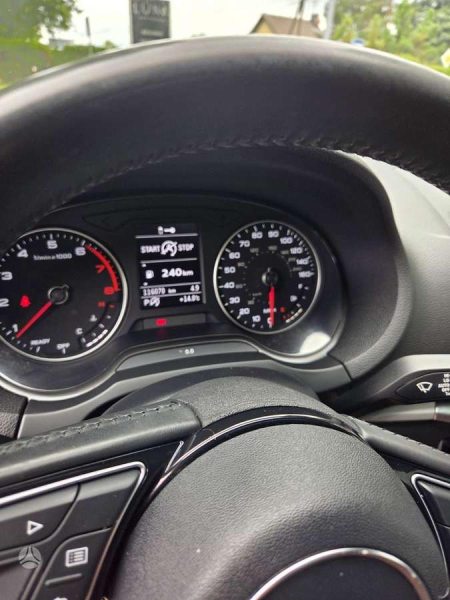Black Audi A3 2017 in Marijampole, with an engine capacity of 2.00 L and mileage of 116 thousand km for 14000 €, photo 13 on AUTOMOTO.COM.LV