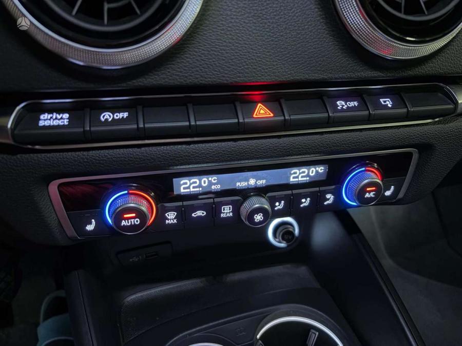 Black Audi A3 2017 in Vilnius, with an engine capacity of 1.50 L and mileage of 165 thousand km for 13000 €, photo 16 on AUTOMOTO.COM.LV