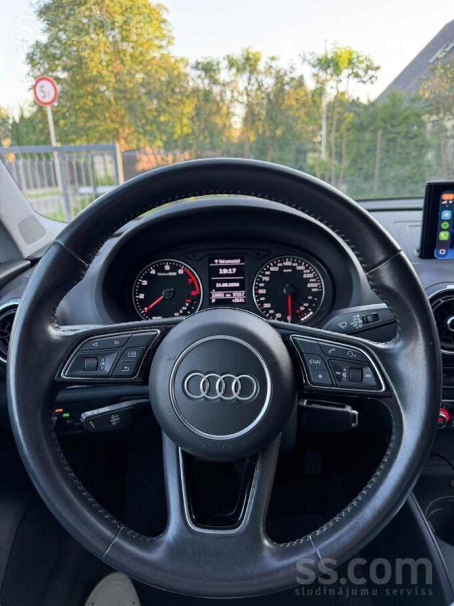 Black Audi A3 2018 in Riga, with an engine capacity of 1.50 L and mileage of 126 thousand km for 12990 €, photo 17 on AUTOMOTO.COM.LV