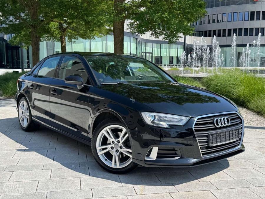 Black Audi A3 2019 in Kaunas, with an engine capacity of 1.50 L and mileage of 53 thousand km for 21669 €, photo 1 on AUTOMOTO.COM.LV