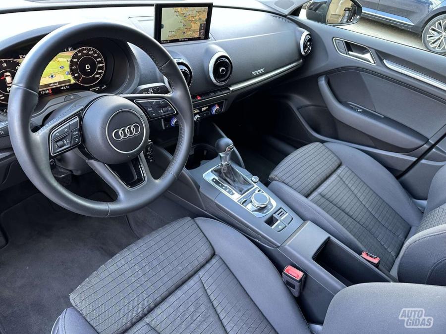 Black Audi A3 2019 in Kaunas, with an engine capacity of 2.00 L and mileage of 100 thousand km for 24922 €, photo 7 on AUTOMOTO.COM.LV